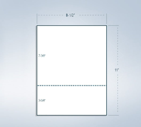 8-1/2 x 11" 24# Laser cut sheet 1 perf @ 3-5/8" from bottom - Apple Forms