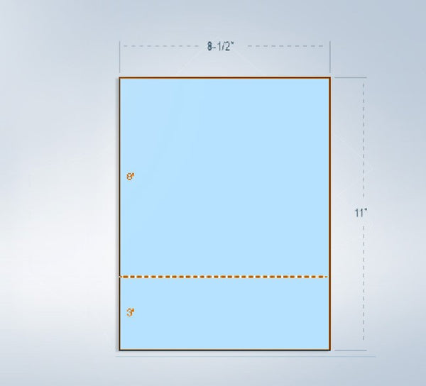 8-1/2 x 11" 20# Perforated Paper, 1 perf at 3" from Bottom - Apple Forms