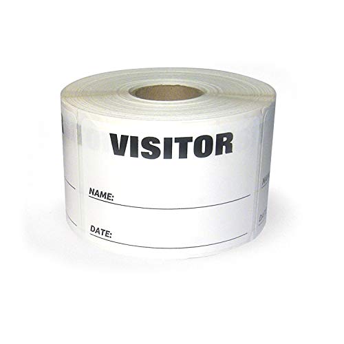 3 x 2 Fluorescent Color Visitor Labels Pass, 500 Per Roll (White ...