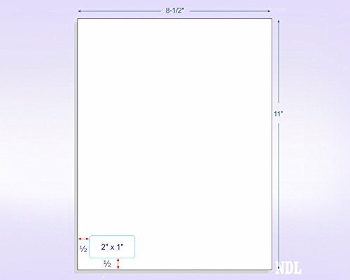 Integrated Label Form, 8-1/2" x 11" Sheet, Letter Size, 1 Label of 2x1 ...