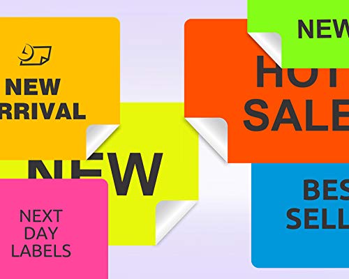 8-1/2 x 11" Neon Color High Light Fluorescent Labels for Laser & Inkje ...