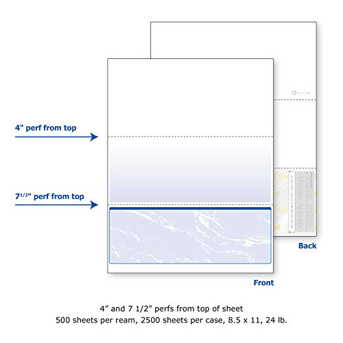 DocuGard Standard Blue Marble Bottom Check, 24 lb, 8.5 x 11 Inches, 25 ...