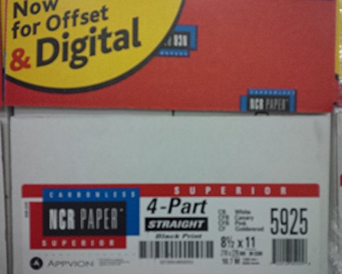 8.5" x 11" 4 Part NCR Superior White/Canary/Pink/Gold Straight Collate ...