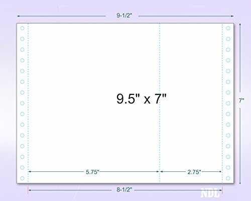 9-1/2 x 7" 1 Part Continuous Paper with Extra Vertical Perforation ...