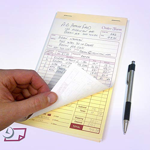 NCR Carbonless Order Forms, Bound Wraparound Cover, 50 Sets per Book ...
