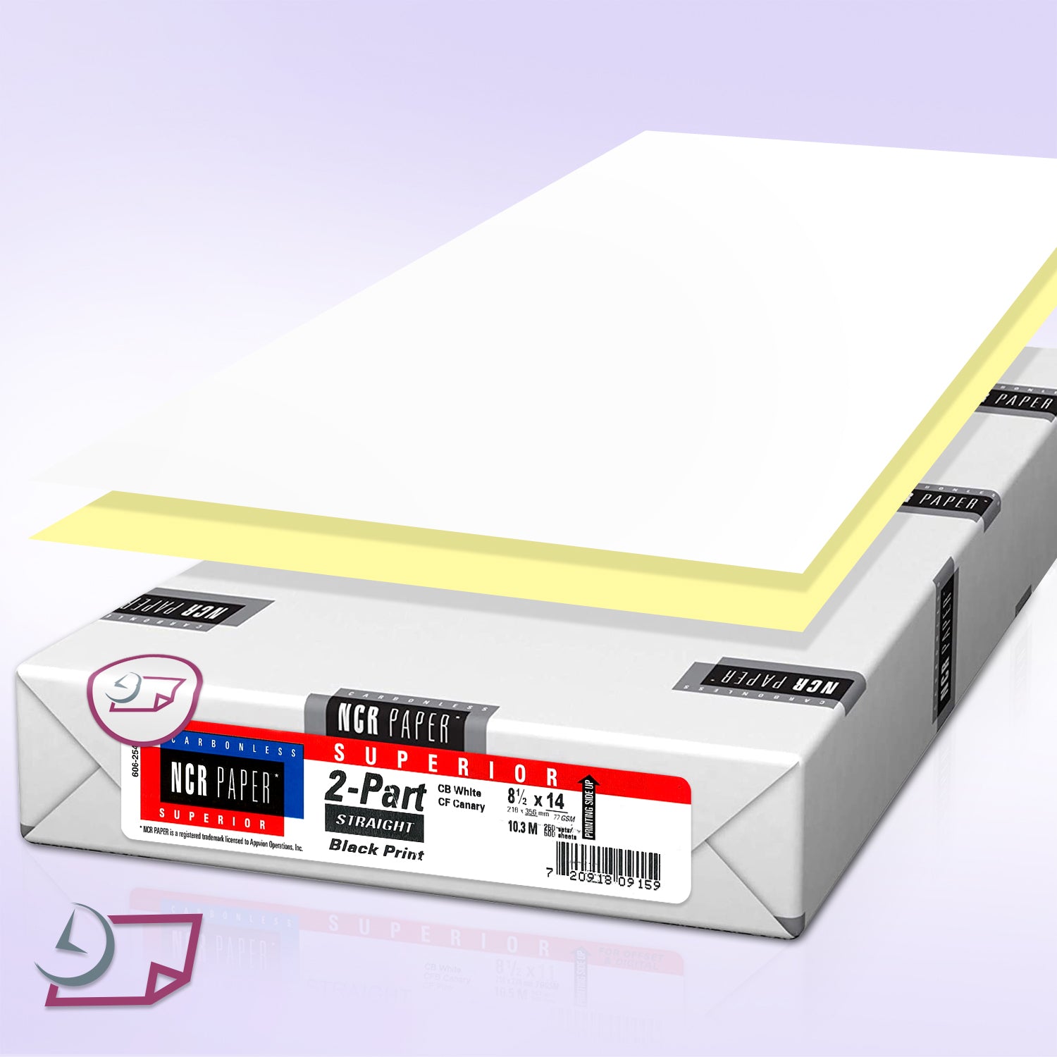 8.5" x 14" 2 Part NCR Superior White/Yellow Straight Collated Paper, I ...
