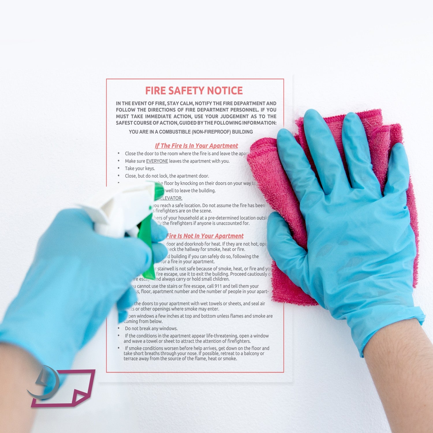 Fire Safety 6" x 9" Vinyl Waterproof Label - Apple Forms
