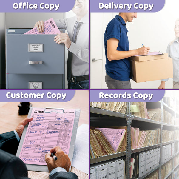 8.5" x 11" 1 Part NCR Superior 22 lb CFB Pink Paper, Item #5836 - Apple ...